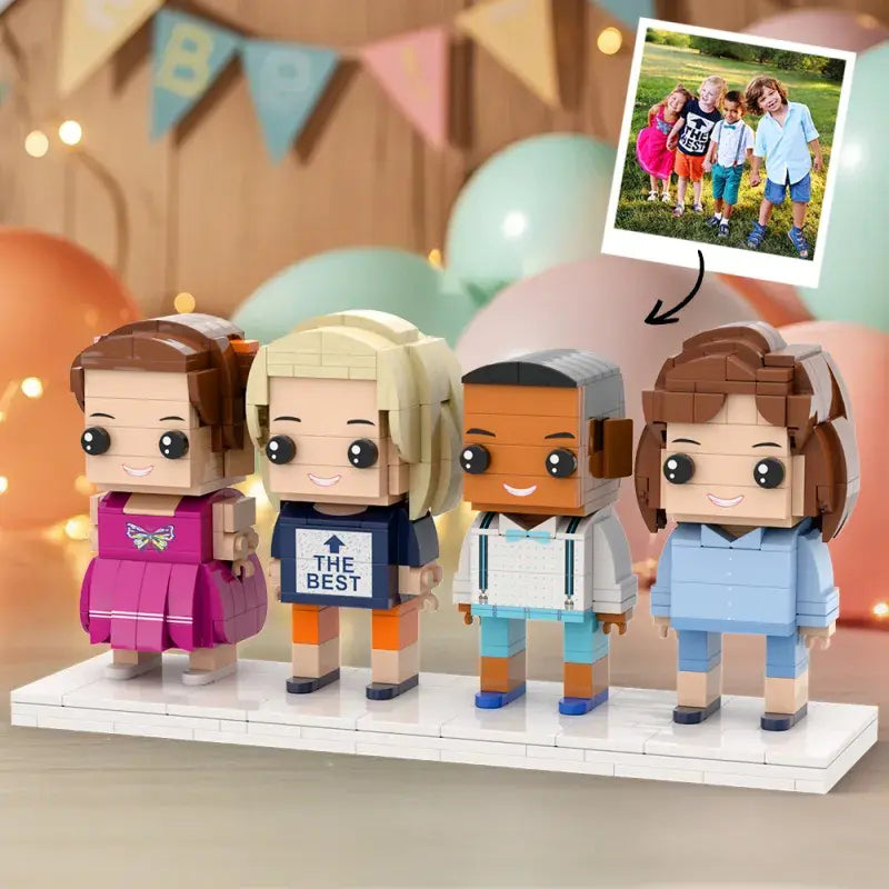 Full Body Customizable 4 People Custom Brick Figures Small Particle Bl ...